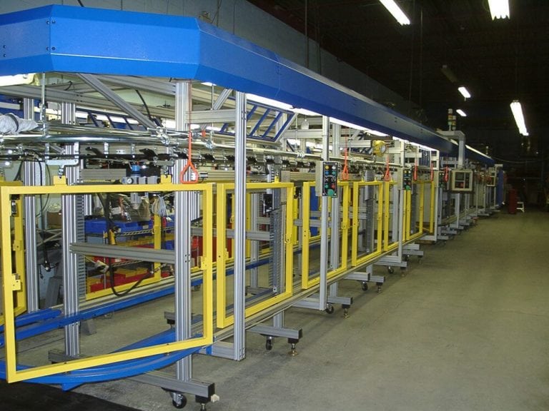 Overhead Conveyors In Painting Assembly Line's | Bridgeveyor™